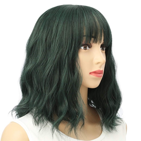 VRbeatter | Hair | Green Short Bob Wig With Air Bangs | Poshmark